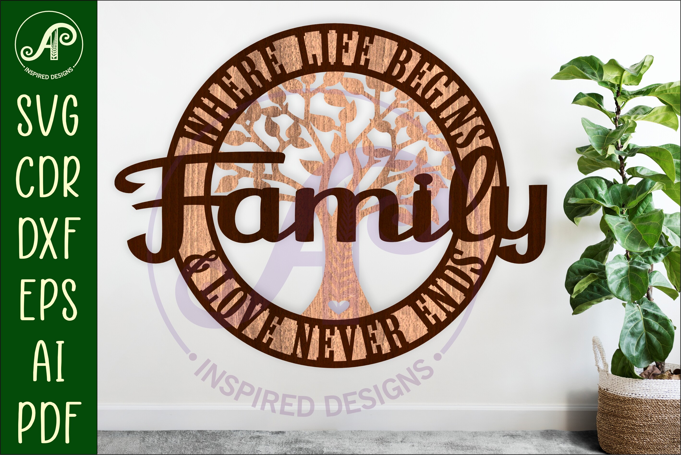 Family, Where Life Begins Wall Art Sign · Creative Fabrica