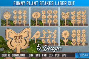 Funny Plant Stakes Bundle | Garden Decor · Creative Fabrica