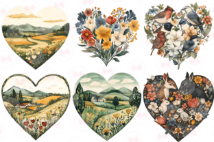 Spring Floral Hearts Clipart Graphic by Markicha Art · Creative Fabrica