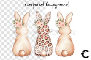 Leopard Easter Bunny with Flowers Graphic by Crimson Rain Digital ...