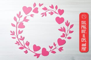 Paper Cut Wreath of Hearts SVG Cut File · Creative Fabrica