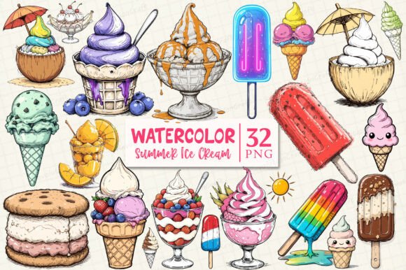 Summer Ice Cream Clipart Graphic by RevolutionCraft · Creative Fabrica