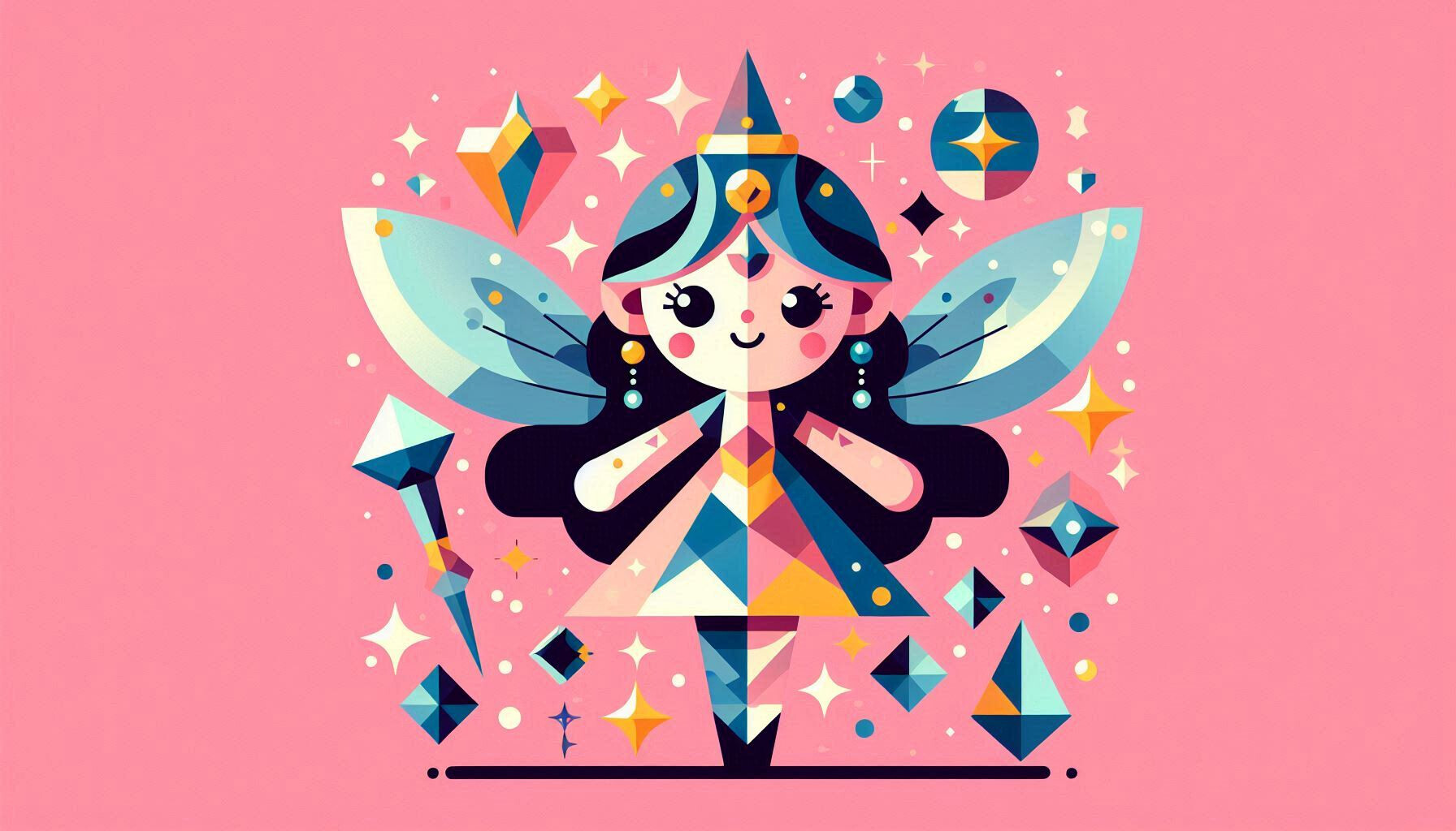 🔺 Cubist Fairy in Magical Form Graphic by Creativeguru · Creative Fabrica