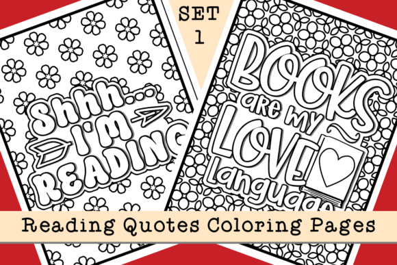 Reading Quotes Coloring Pages Book Love Graphic by KB ClipArts ...