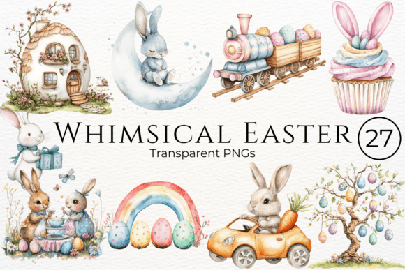 Pastel Easter Watercolor Clipart Bundle Bundle · Creative Fabrica