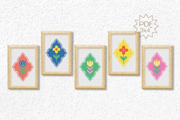 5 Floral Spring Cross Stitch Pattern PDF Graphic by CrossWithMe ...