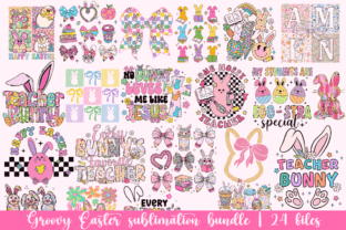 Retro Easter Png Bundle, Groovy Easter Graphic by Hello December ...