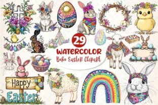 Boho Easter Clipart Bundle Graphic by Dream Creation · Creative Fabrica