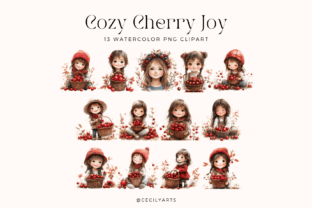 Cozy Cherry Joy Cliparts Graphic by Cecily Arts · Creative Fabrica