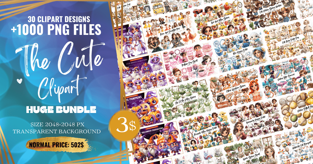The Cute Clipart Huge Bundle Bundle · Creative Fabrica
