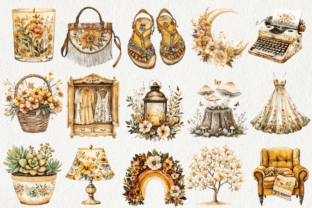 Boho Floral Spring Clipart Graphic by Enchanted Marketing Imagery ...