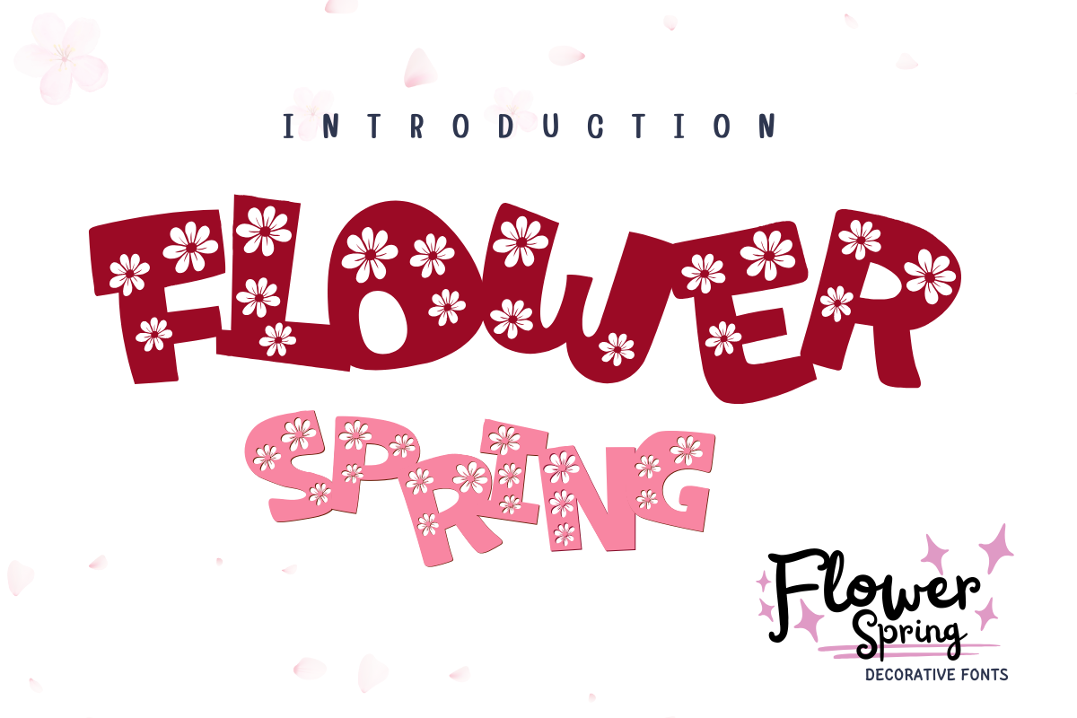 Flower Spring Font by PraewDesigns · Creative Fabrica