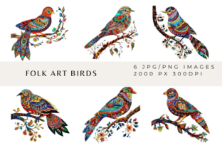 Folk Art Birds Graphic by AwkwardAnnies · Creative Fabrica