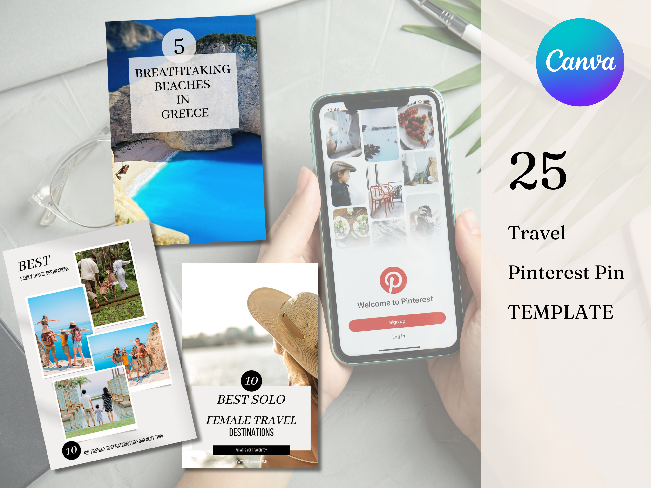 Travel Pinterest Pin Templates Canva Graphic by NdkMode · Creative Fabrica