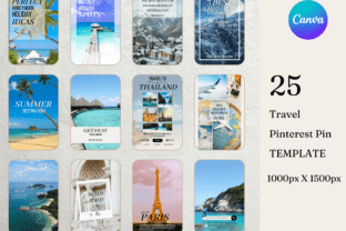 Travel Pinterest Pin Templates Canva Graphic by NdkMode · Creative Fabrica