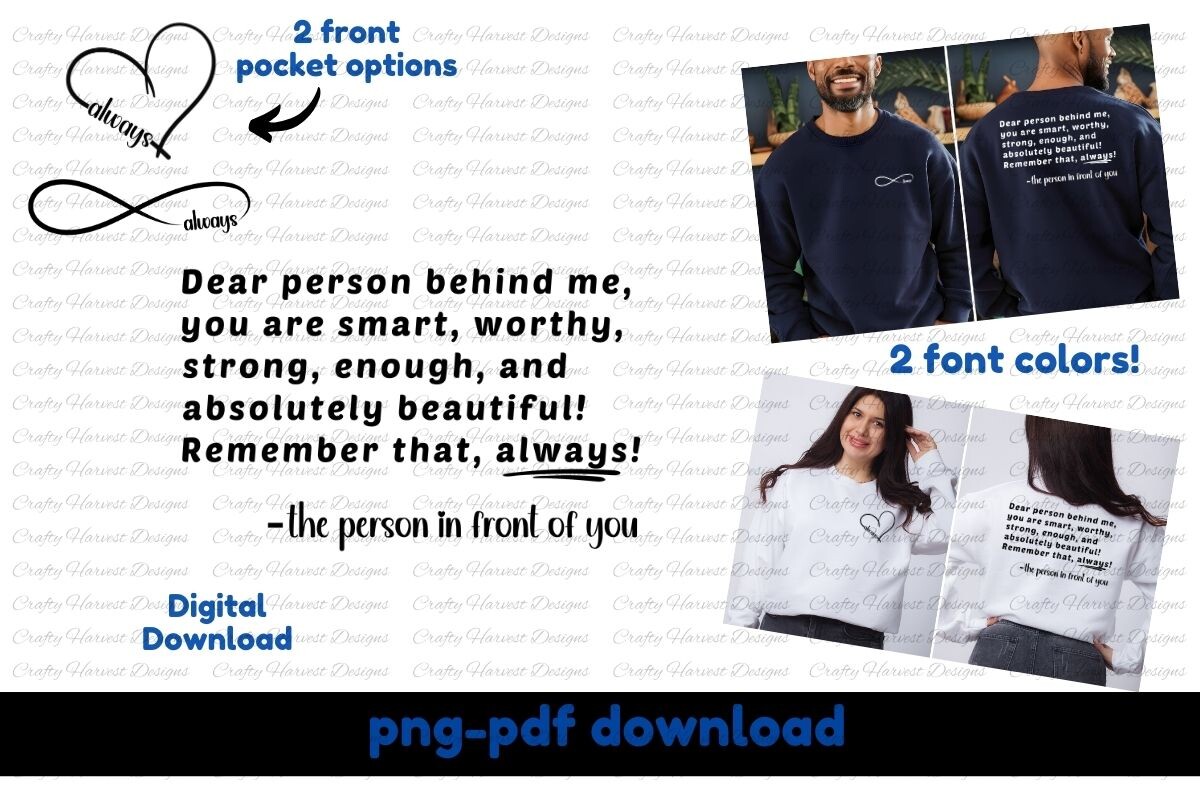 Dear Person Behind Me, You Are... Png Graphic by Crafty Harvest Designs ...