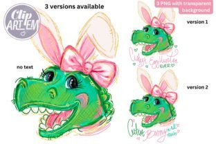 Easter Dinosaur Girl Pink Coquette Kids Graphic by clipArtem · Creative ...