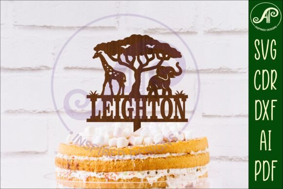 1 Safari Animal Personalized Cake Topper Designs & Graphics