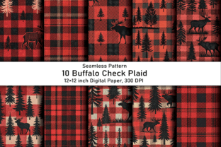 Buffalo Check Plaid Pattern Set Graphic by Design Store · Creative Fabrica
