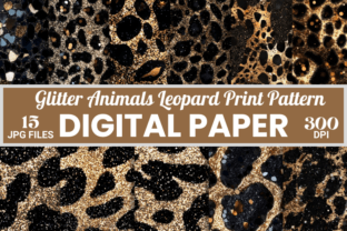 Glitter Animal Leopard Digital Paper Graphic by Creative River ...