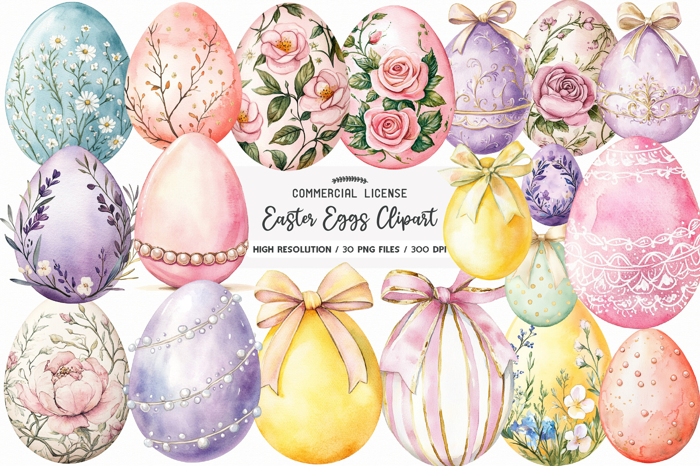 Preppy Easter Eggs Clipart PNG Graphic by SinaCreation · Creative Fabrica