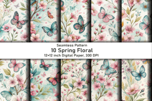 Spring Floral Digital Paper Pack Graphic by Design Store · Creative Fabrica