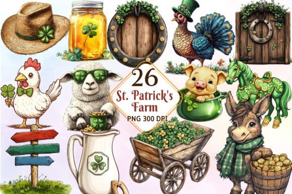 St. Patrick's Day Farm Sublimation Graphic by Watercolor Clipart ...