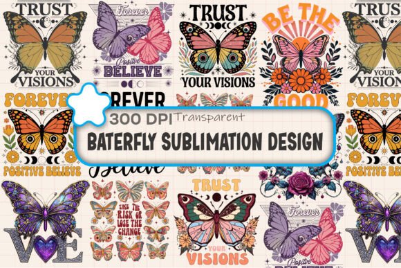 Butterfly Sublimation Bundle 1 Graphic by Creative Studio 55 · Creative ...