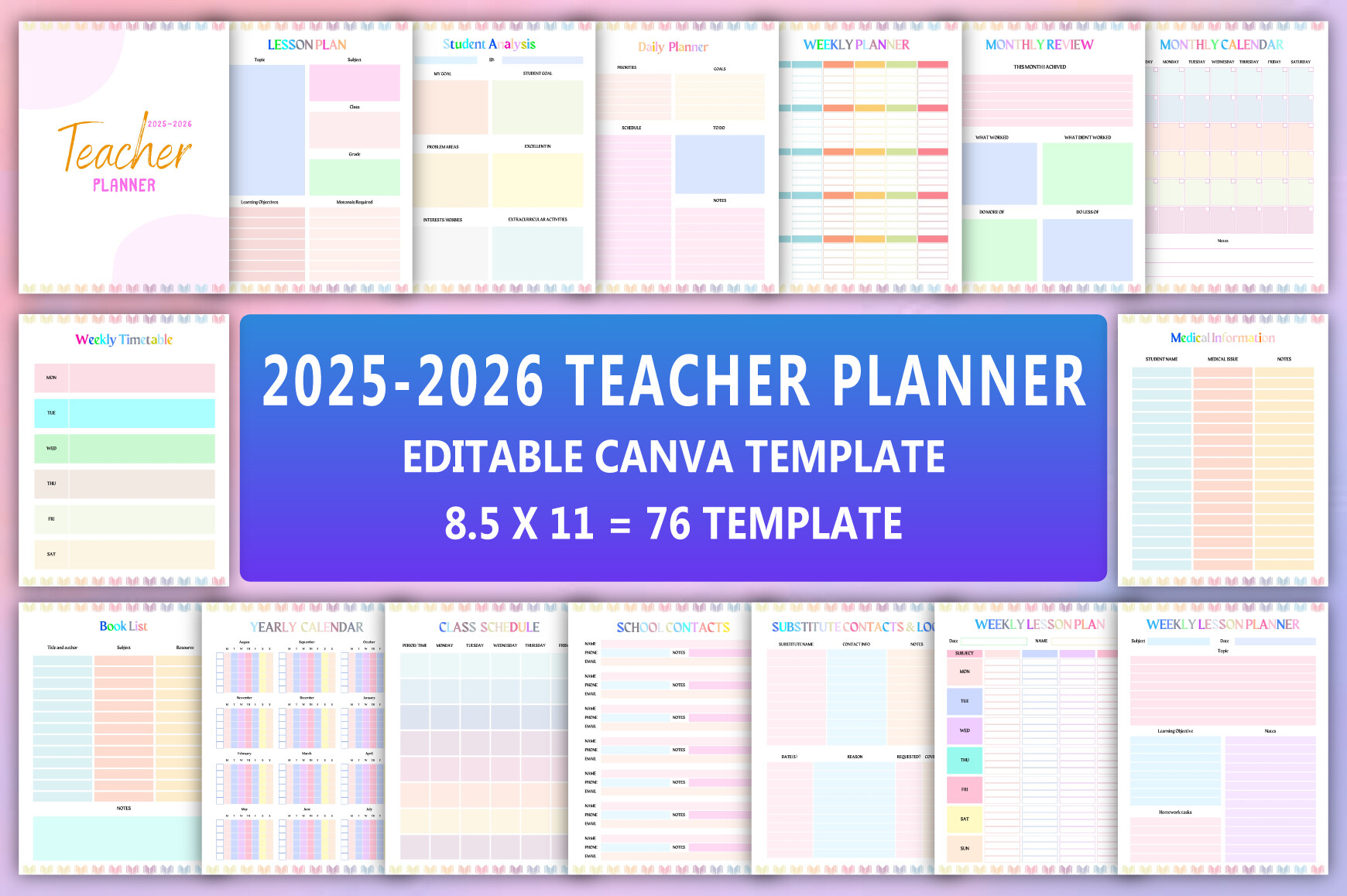 2025-2026 Teacher Planner Graphic by munjixpro · Creative Fabrica