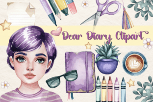 Dear Diary Clipart Set Graphic by Pal Hampa Creatives · Creative Fabrica