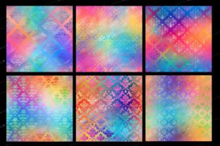 Rainbow Damask Digital Paper Graphic by Digital Curio · Creative Fabrica