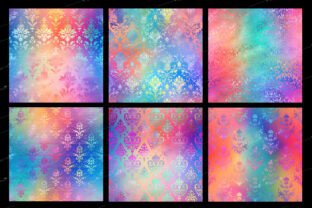 Rainbow Damask Digital Paper Graphic by Digital Curio · Creative Fabrica
