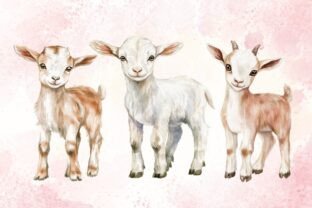 Cute Baby Goat Watercolor Sublimation Graphic by creative design studio ...