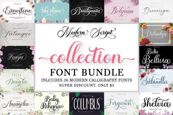 Modern Script Collection Font Bundle Bundle · Creative Fabrica
