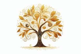 🌳 Artistic Tree with Golden Branches, a Gráfico por Creativeguru ...