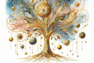 🌳 Artistic Tree with Golden Branches, a Gráfico por Creativeguru ...