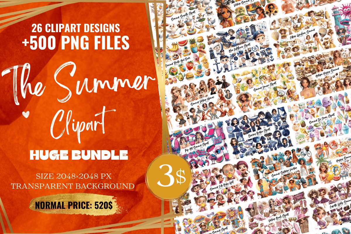 Hello Summer Clipart Huge Bundle Bundle · Creative Fabrica