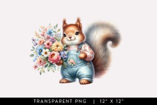 Chipmunk with Flowers Clipart Graphic by Luv Bijou · Creative Fabrica