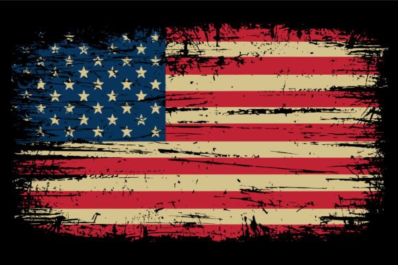Vintage Grunge American Flag Design Graphic by Crafts Station ...