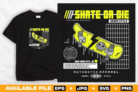 Skateboard Urban Streetwear Print Design Graphic by luqart97 · Creative ...