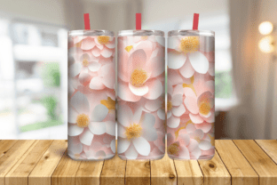 3D Pink Flowers 20 Oz Skinny Tumbler Graphic by Magic Creative ...