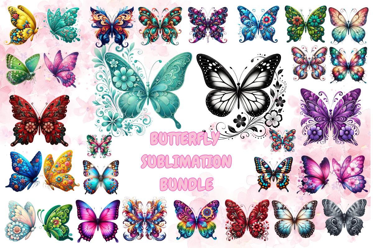 BUTTERFLY SUBLIMATION BUNDLE Graphic by sublimation avenue · Creative ...