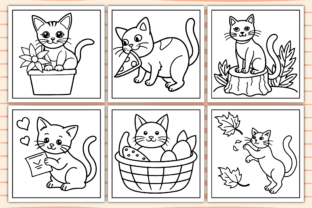 Cat Moments Meow Life Coloring Pages Graphic by Musera Design ...