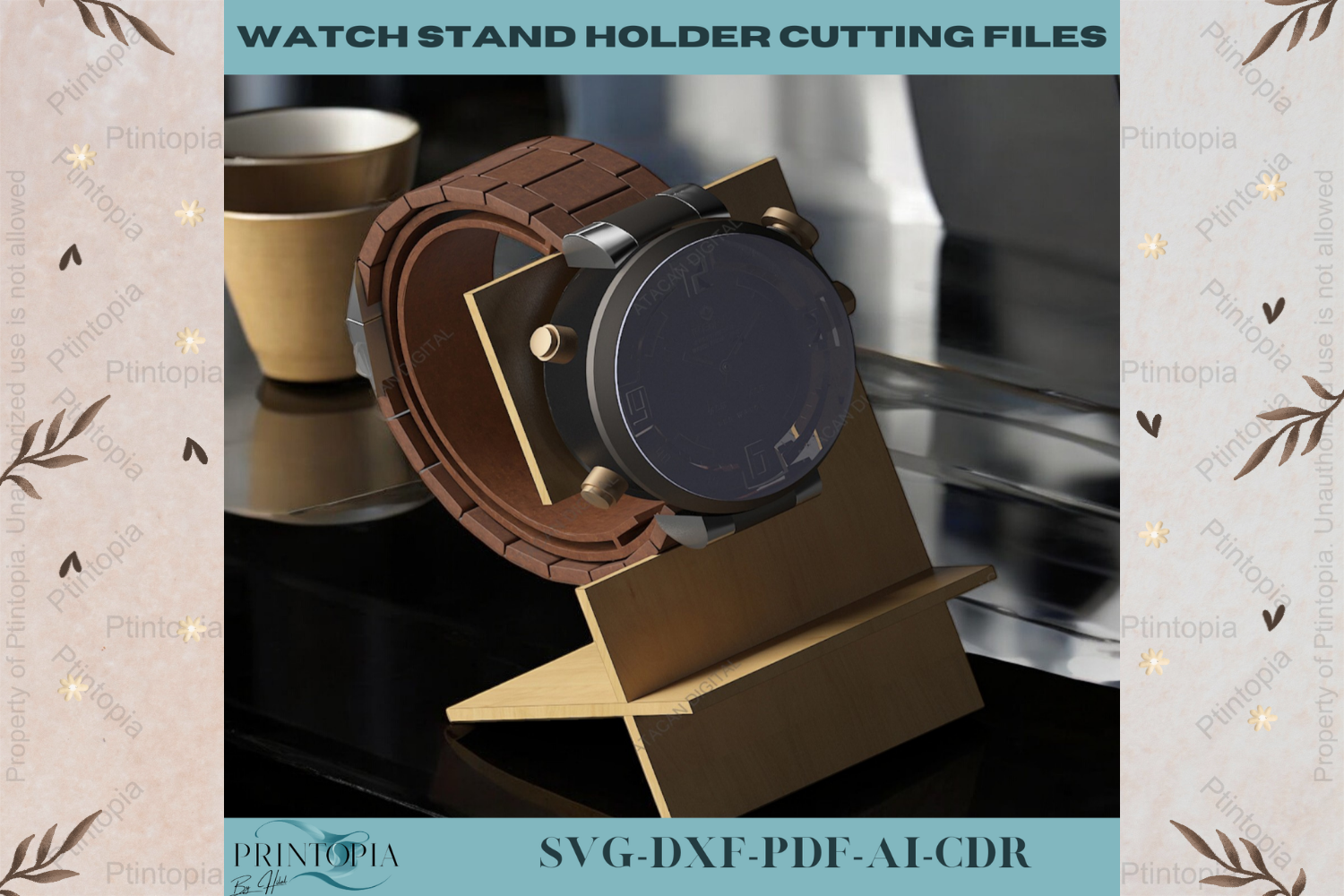 Laser Cut Watch Stand 084 · Creative Fabrica