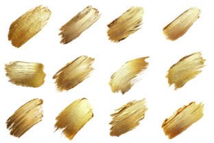 Gold Brush Strokes Clipart Graphic by Designworld · Creative Fabrica