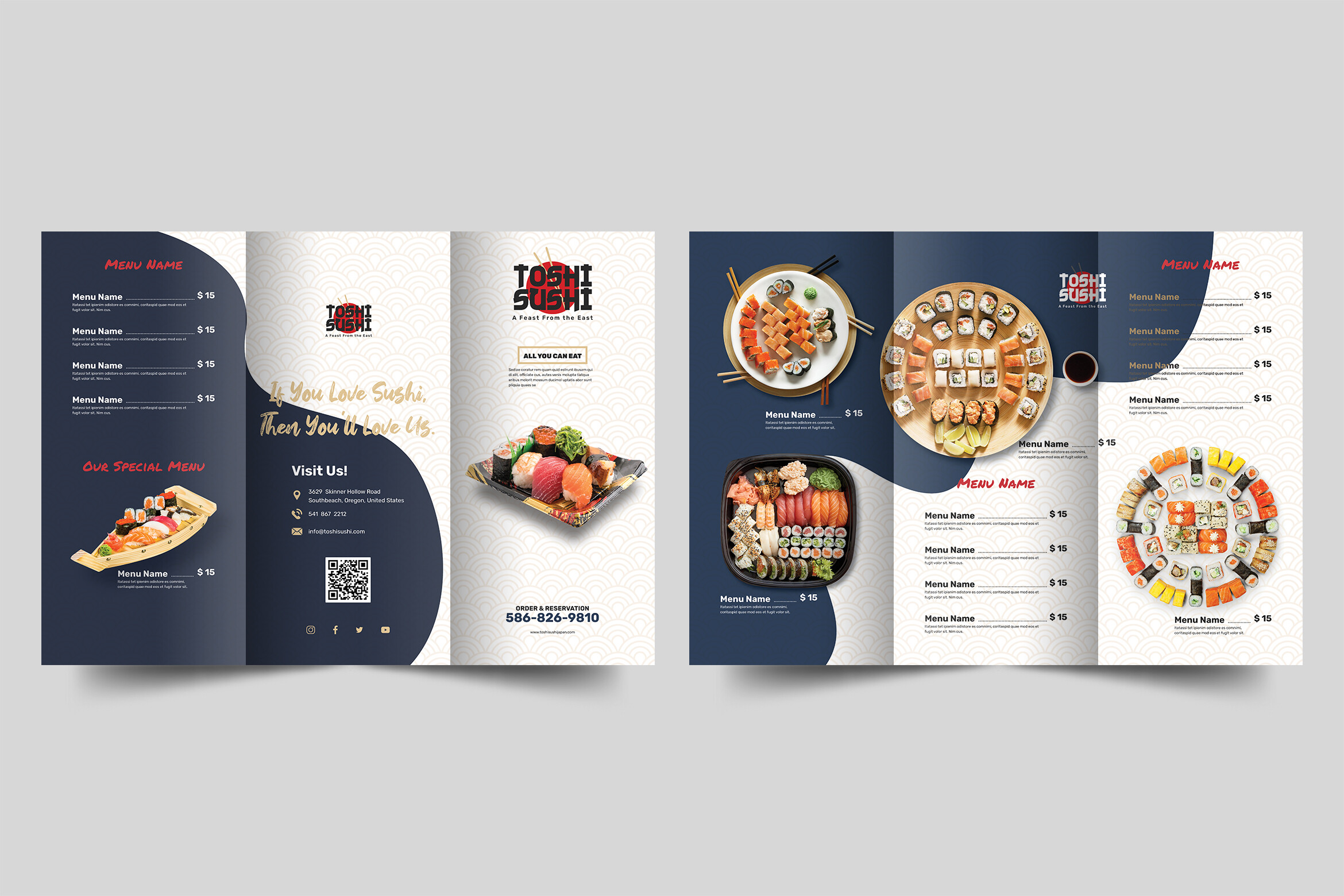 Omakase Sushi Menu Trifold Brochure Graphic by uicreativenet · Creative ...