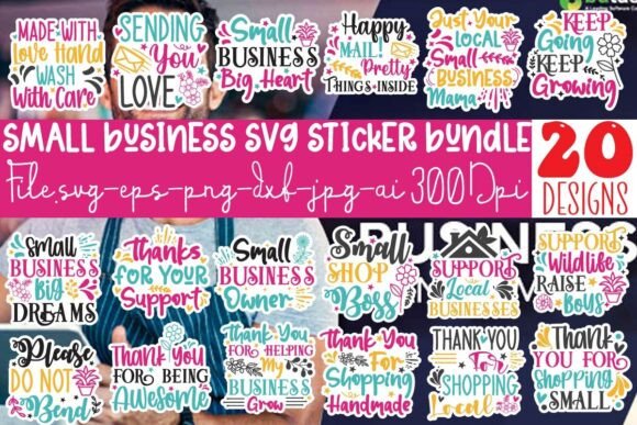 Small Business SVG Sticker Bundle Graphic by SimaCrafts · Creative Fabrica