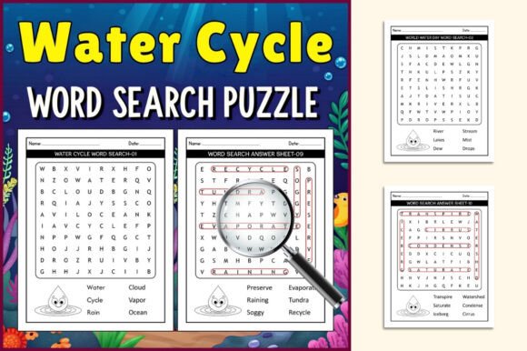 Water Cycle Word Search Puzzle for Kids Graphic by TheStudyKits ...