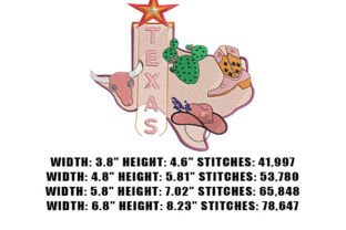 Western Texas Embroidery Design · Creative Fabrica