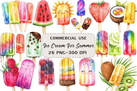 Popsicle Ice Cream for Summer Clipart Graphic by CraftNest · Creative ...